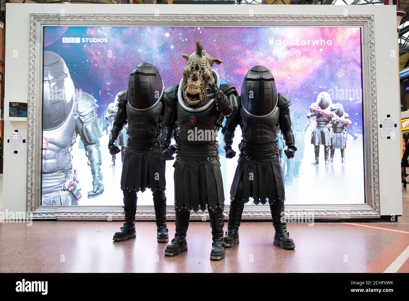 EDITORIAL USE ONLY Doctor Who monsters, the Judoon, face off with ...