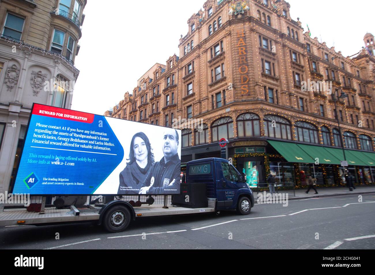 EDITORIAL USE ONLY Russian asset recovery firm A1 drives a mobile ...