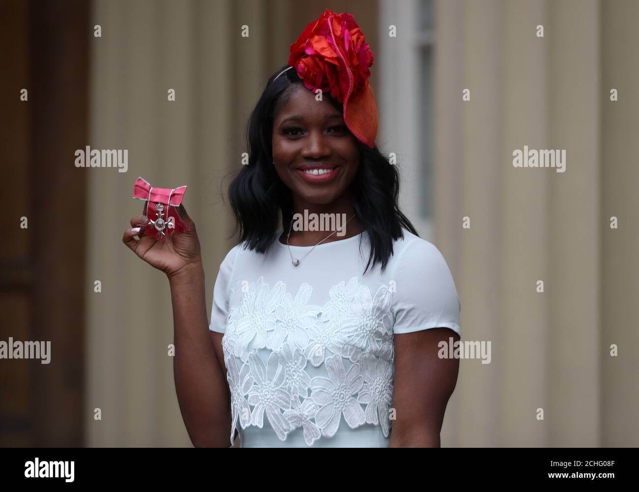 England Women's Netball captain Ama Agbeze after she was made a Member ...