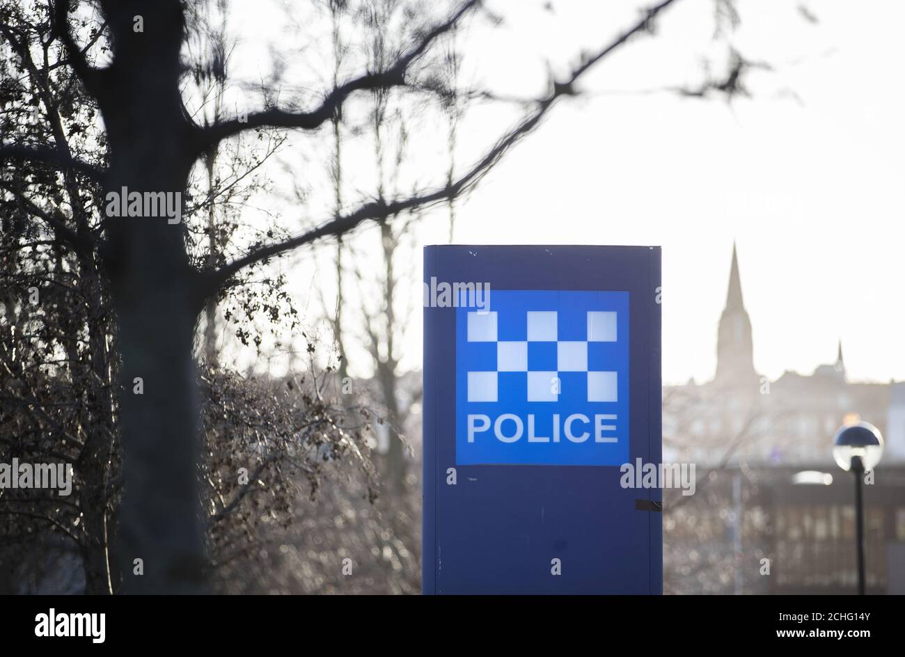 Police sign outside the Police Scotland headquarters at Fettes ...