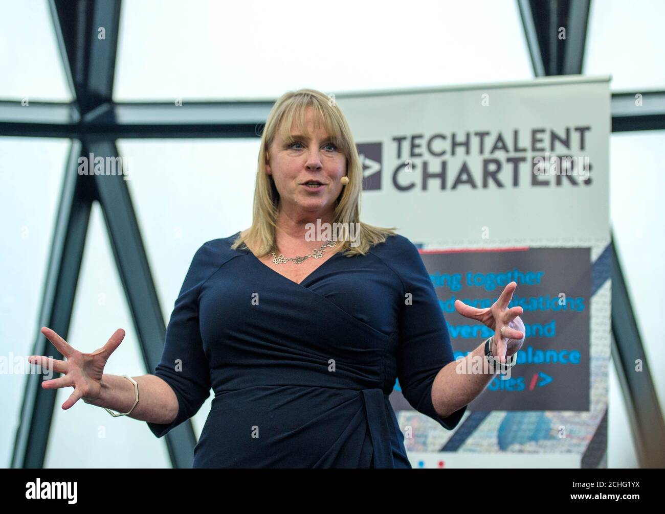 EDITORIAL USE ONLY CEO of Tech Talent Charter, Debbie Foster, gives a ...