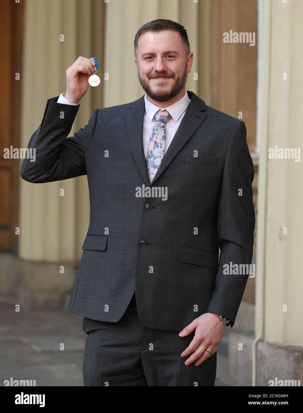 Luke Ridley, who receives the Queen's Gallantry Medal for saving a ...