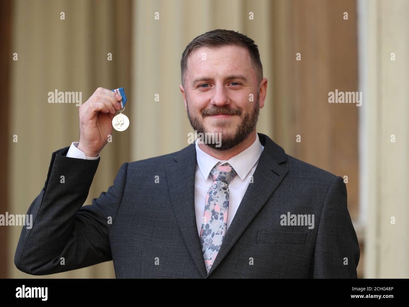 Luke Ridley, who receives the Queen's Gallantry Medal for saving a ...