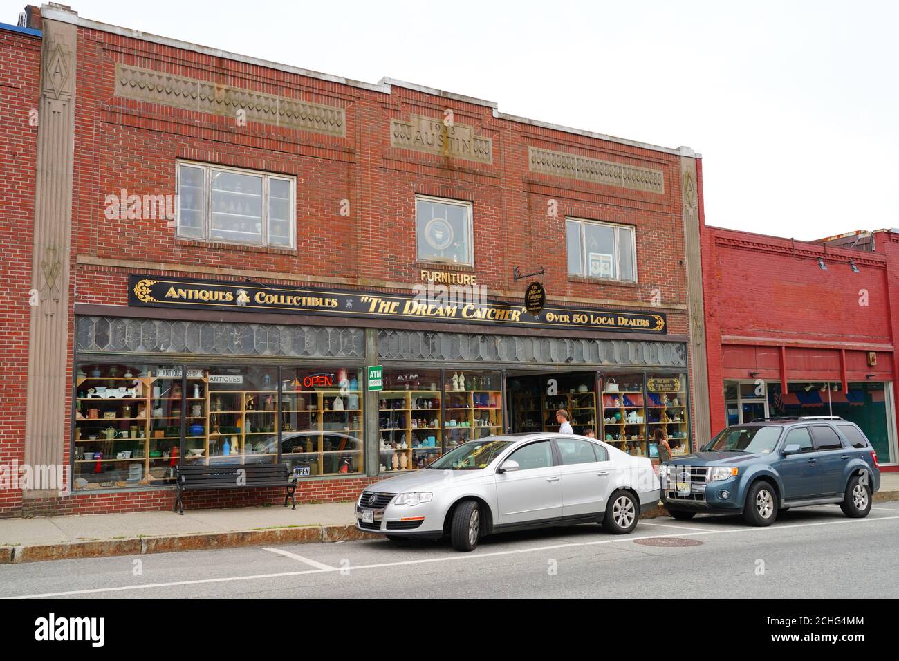 ELLSWORTH, ME –9 AUG 2020- View of downtown Ellsworth, a city in ...