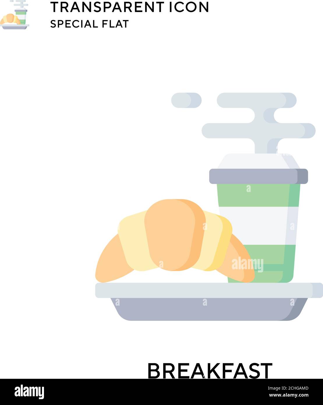 Breakfast vector icon. Flat style illustration. EPS 10 vector Stock ...