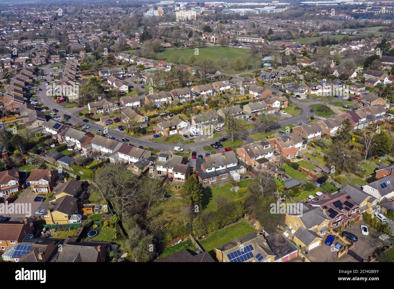 A aerial view of Leverstock Green, near Hemel Hempstead. PA Photo ...