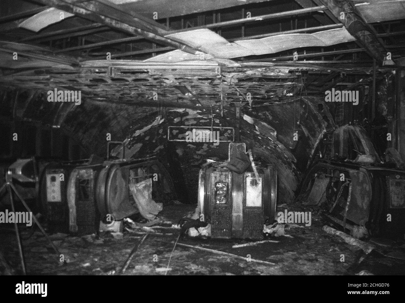 The top fire damaged escalators inside kings cross underground station ...