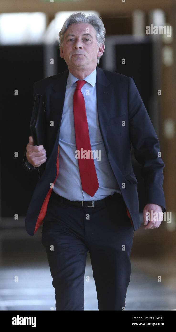 Scottish Labour Leader Richard Leonard arrives at the debating chamber ...