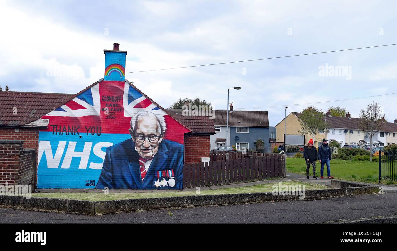 A new mural tribute to Colonel Tom Moore on his 100th birthday in ...