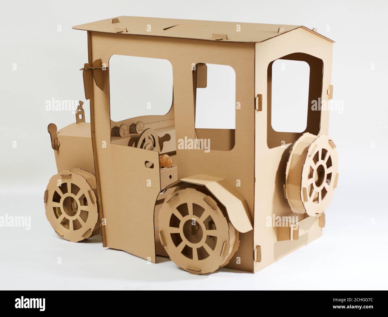 The car made of corrugated cardboard. Eco concept Stock Photo - Alamy