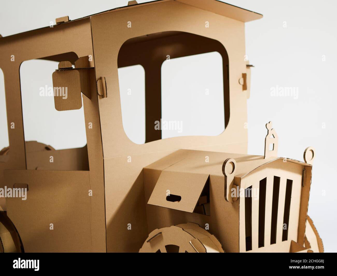 The car made of corrugated cardboard. Eco concept Stock Photo - Alamy