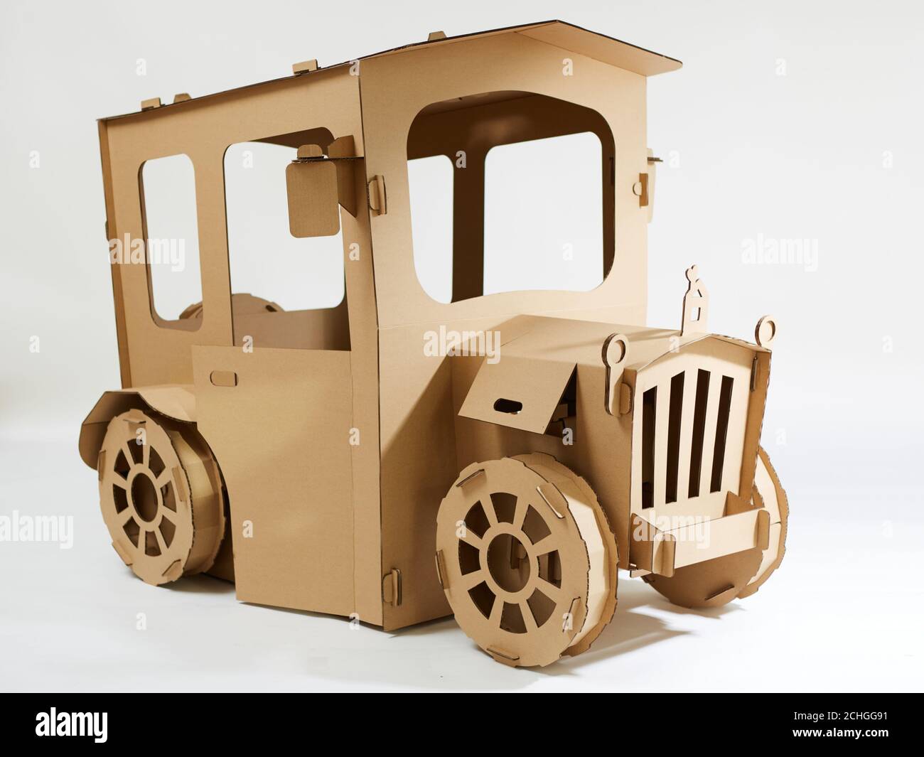 The car made of corrugated cardboard. Eco concept Stock Photo - Alamy