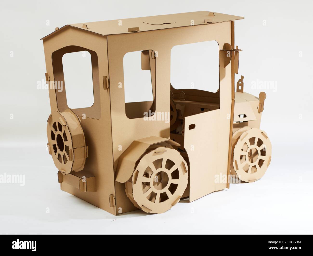 The car made of corrugated cardboard. Eco concept Stock Photo - Alamy