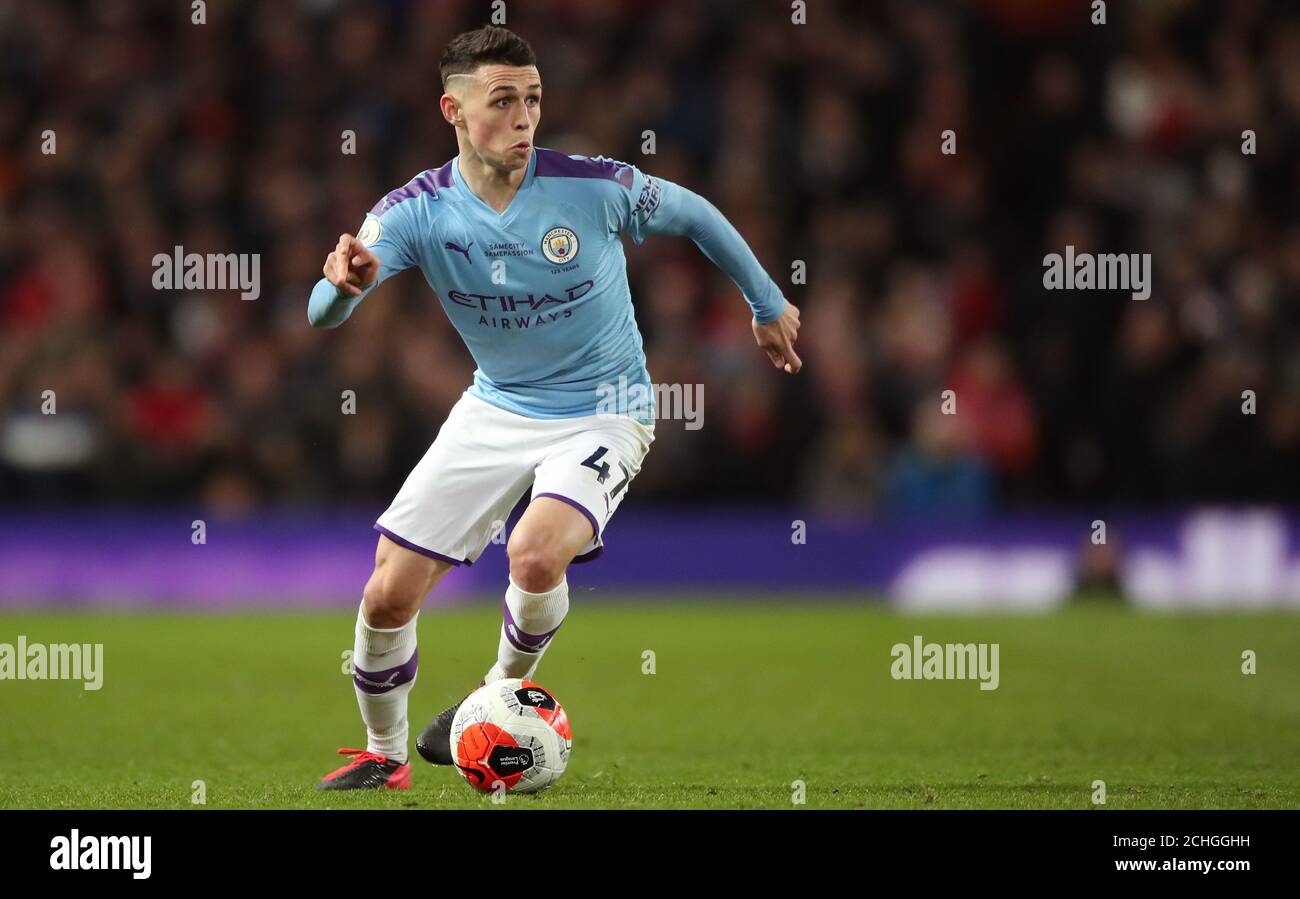 Manchester City's Phil Foden during the Premier League match at Old ...
