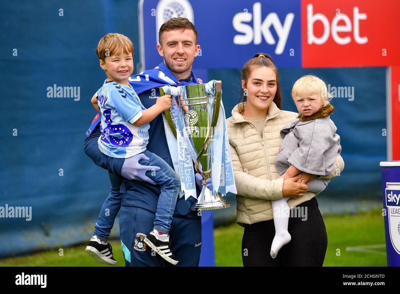 Jordan Shipley and his family during the Trophy Presentation at Ryton ...