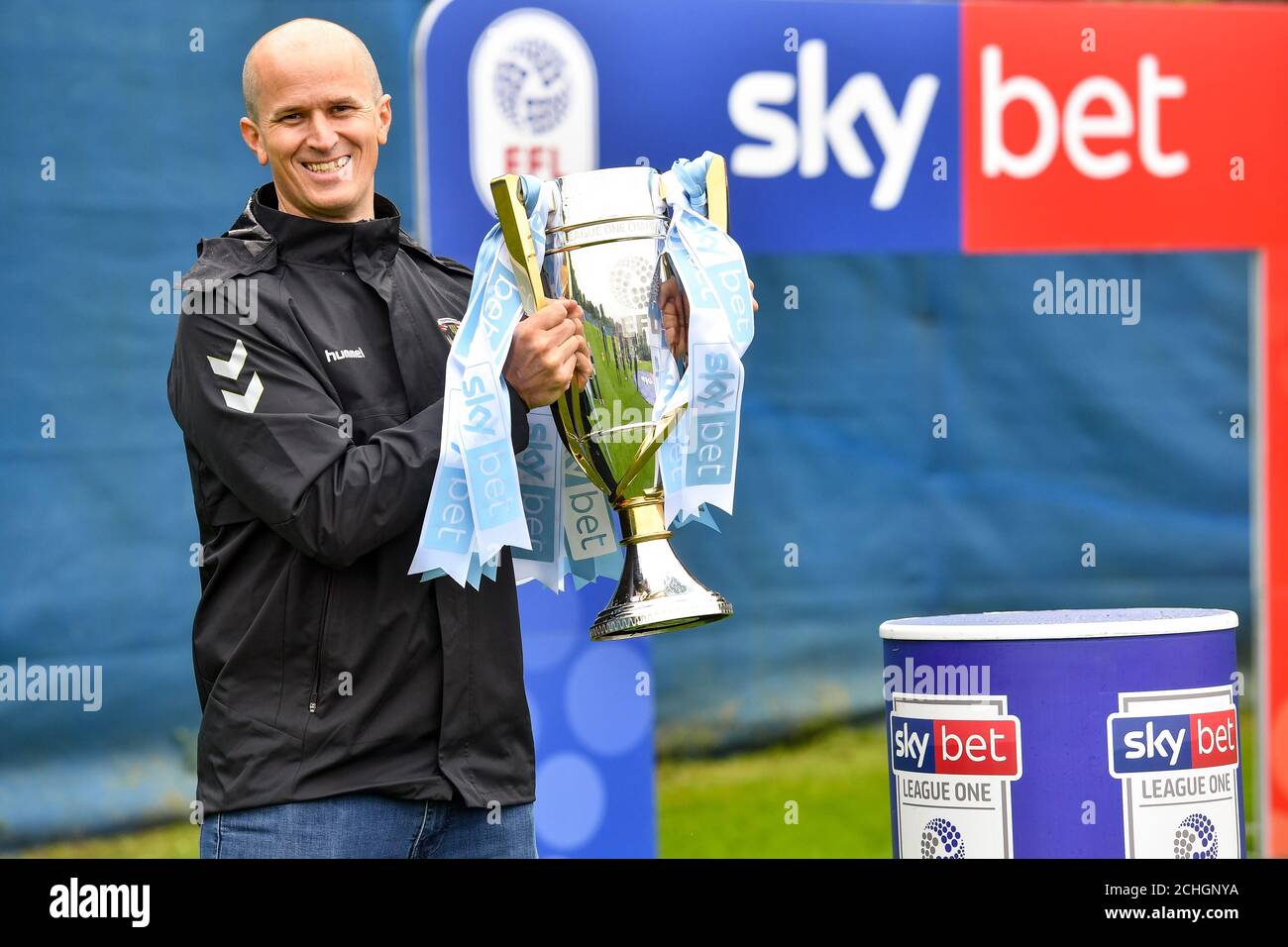 Staff picture during the Trophy Presentation at Ryton training ground ...