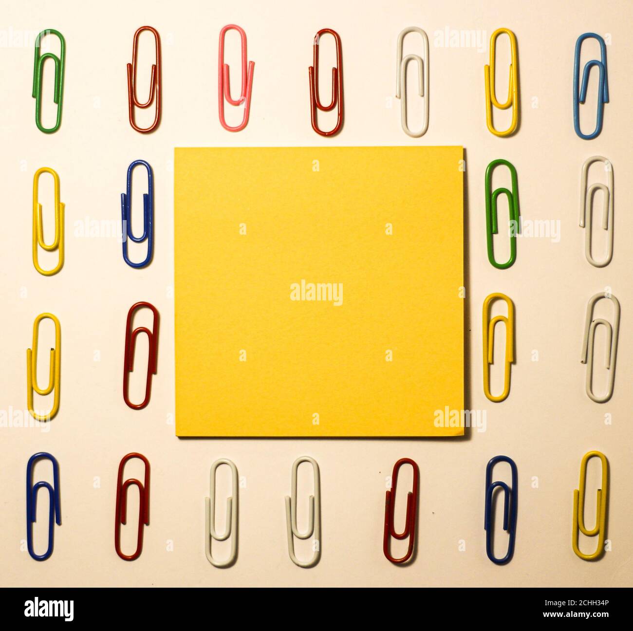 Colorful clips with sticky notes empty space to write Stock Photo - Alamy