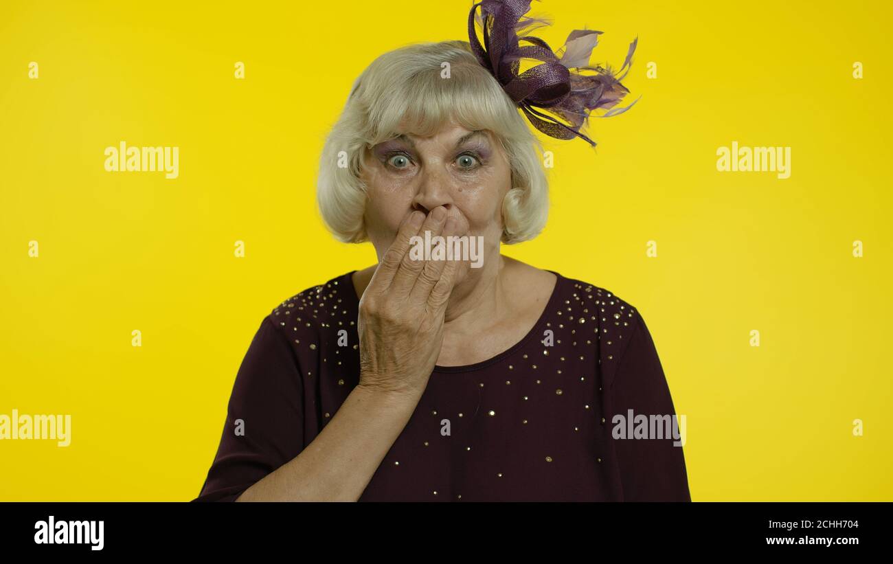 Senior lady cheering hi-res stock photography and images - Alamy