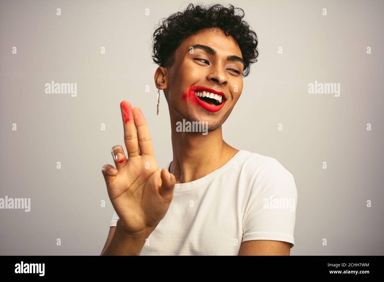 Smudged lipstick hi res stock photography and images Alamy