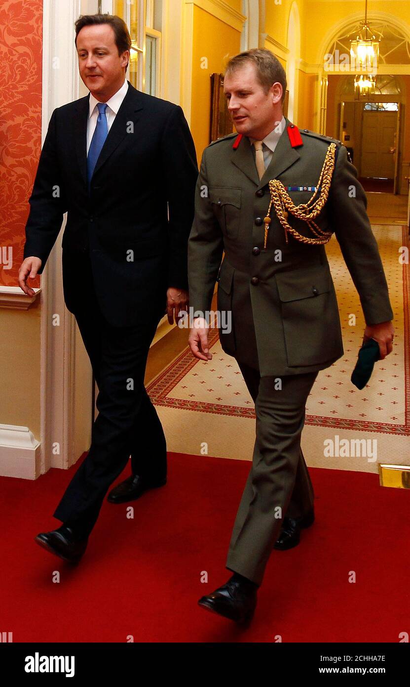 Prime minister david cameron l walks new military assistant hi-res ...