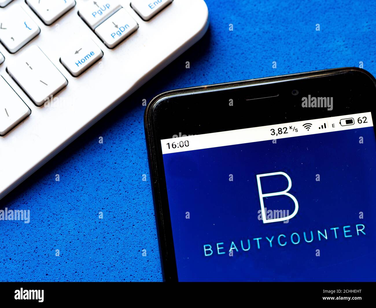 In this photo illustration a Beautycounter logo is seen displayed on a ...