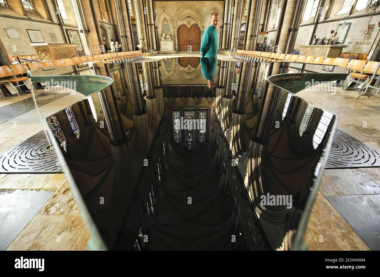 Embargoed to 0001 Wednesday September 24. Salisbury Cathedral's head ...