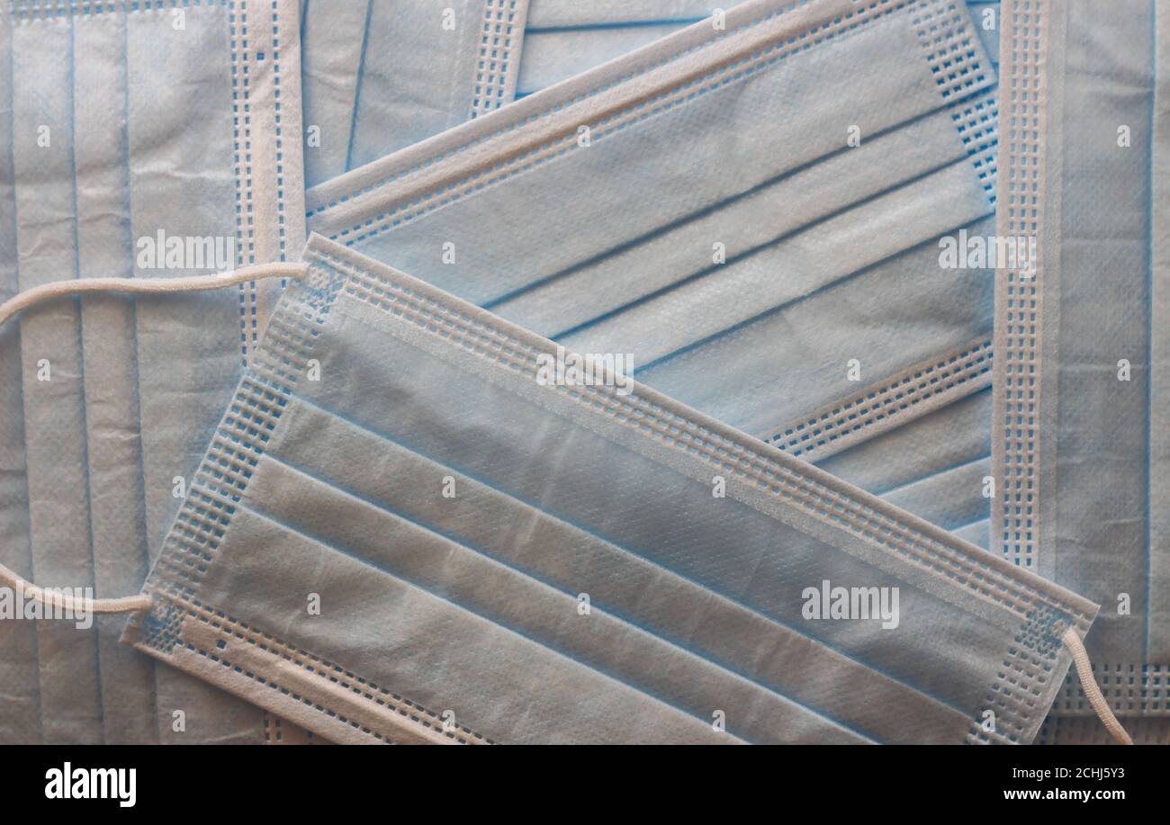 Disposable blue masks Stock Photo - Alamy