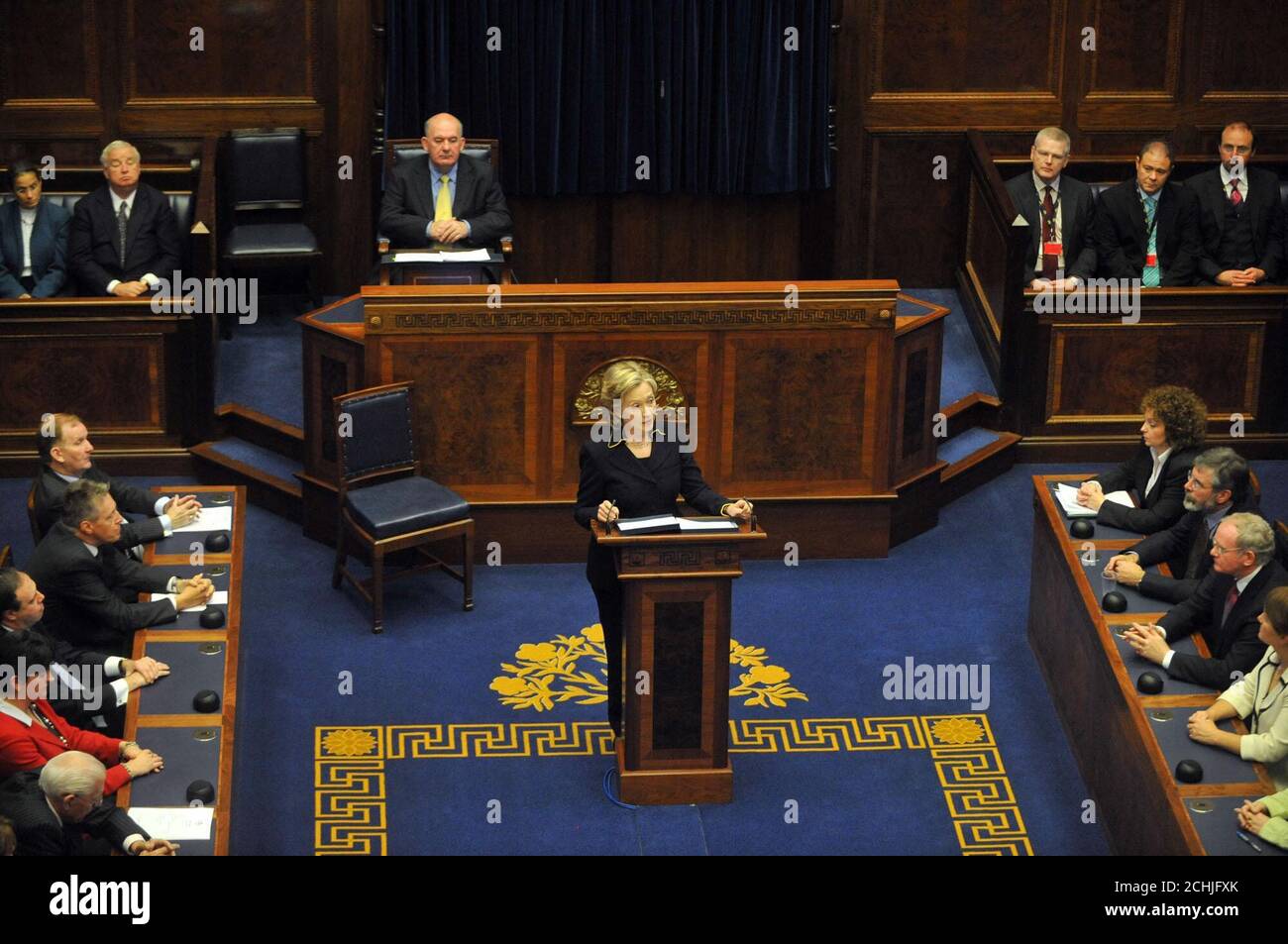 US Secretary of State Hillary Clinton speaks to the Northern Ireland ...