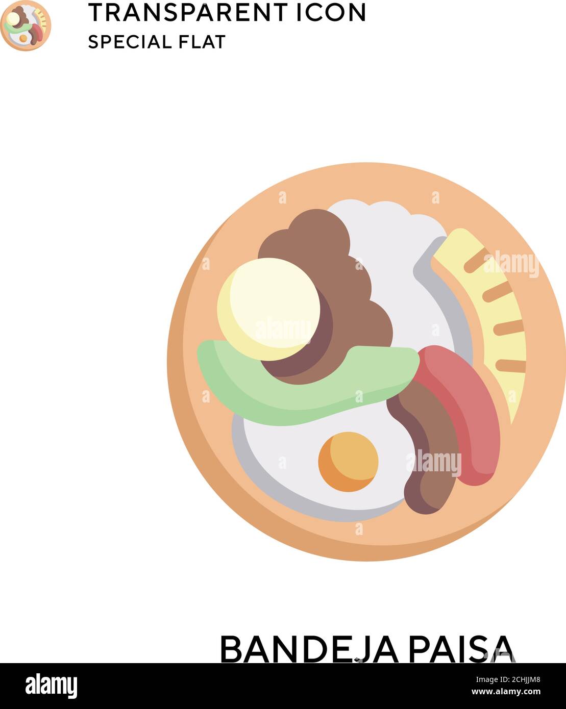 Bandeja paisa vector icon. Flat style illustration. EPS 10 vector Stock ...