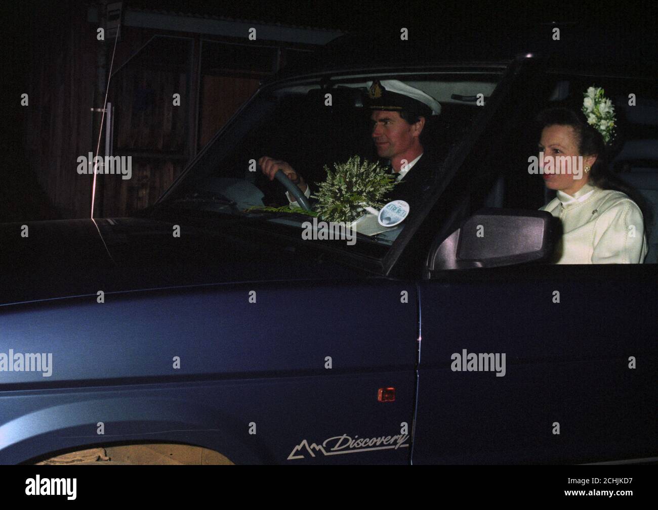 Commander Tim Laurence and Princess Anne after their wedding at Crathie ...