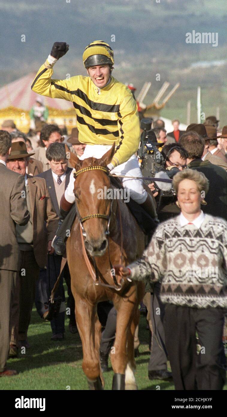 Declan Murphy celebrates on the back of Deep Sensation after winning ...