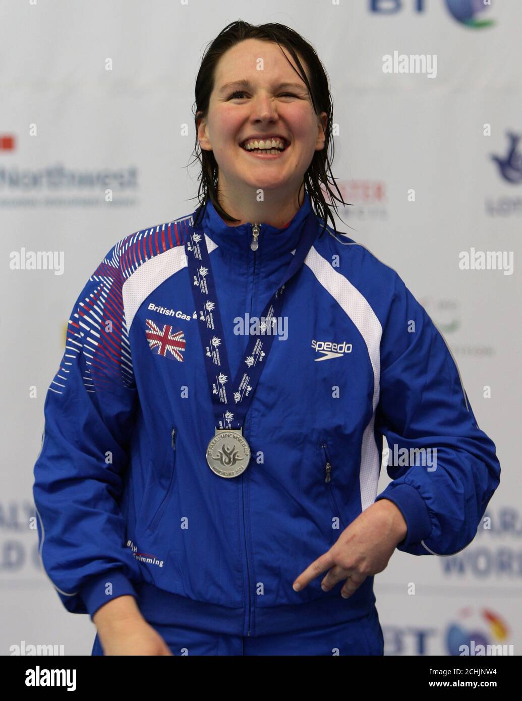 Great Britain's Natalie Jones with her silver medal from the 100M ...