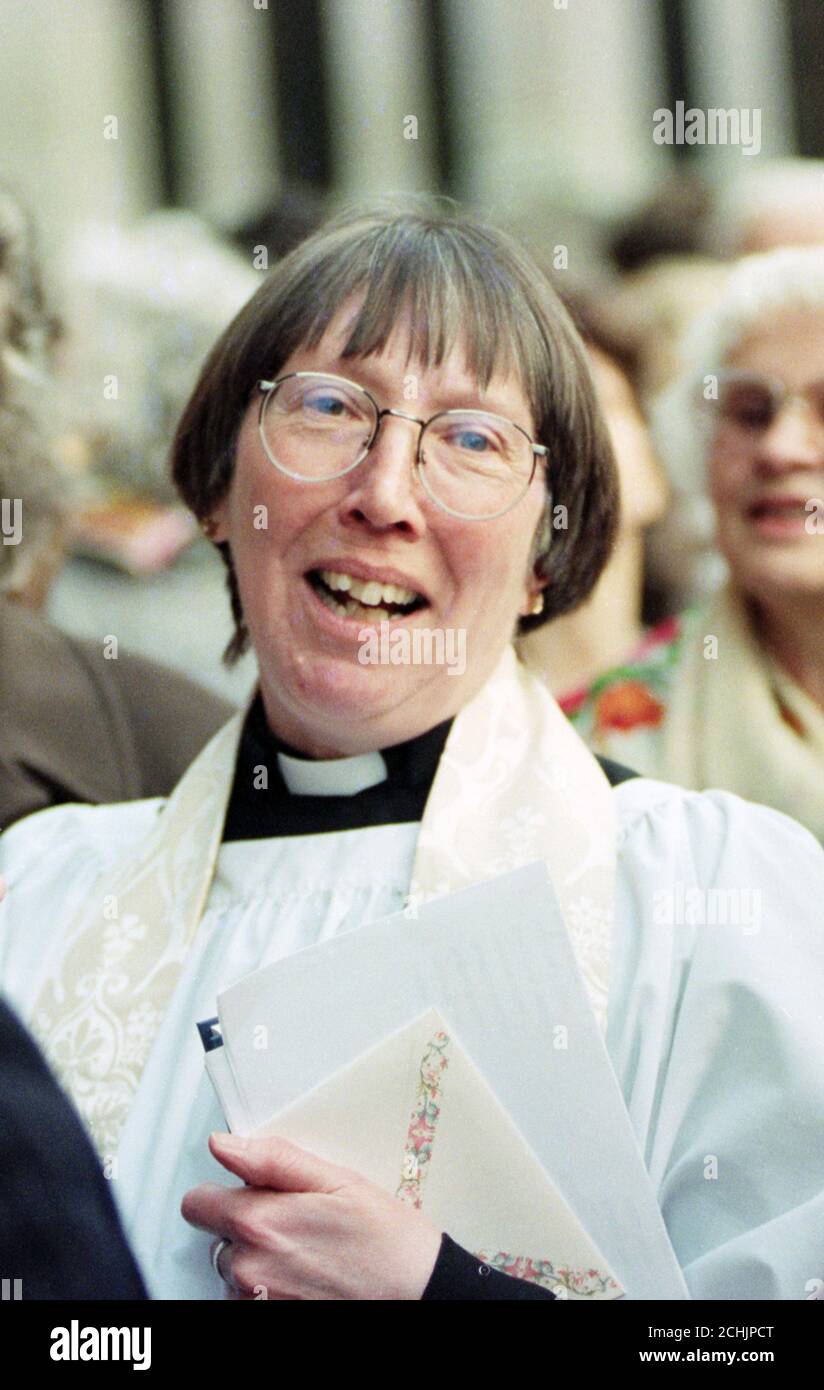 A jubilant newly ordained woman priest outside St Paul's Cathedral in ...