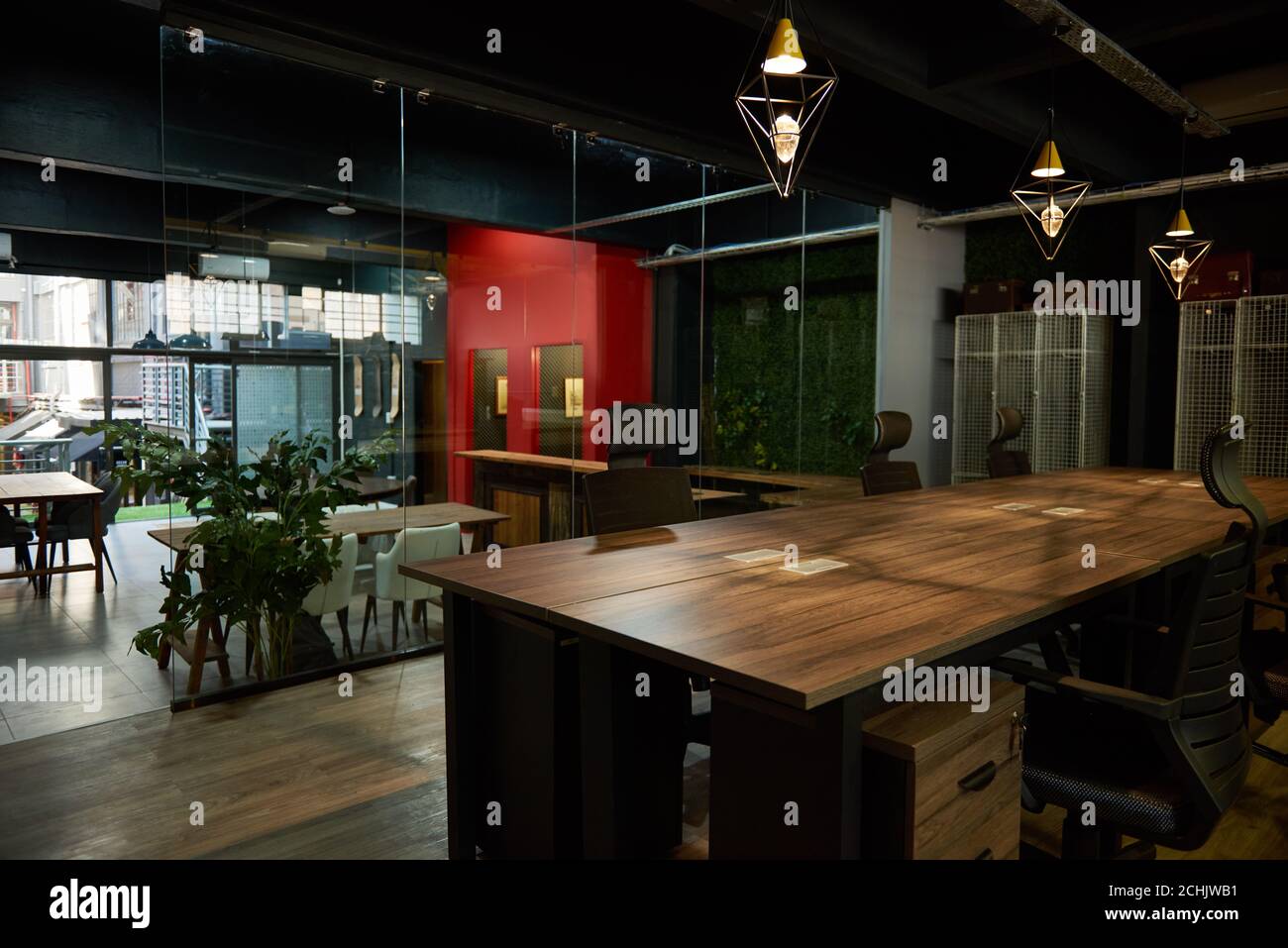 Interior of a modern office space after work hours Stock Photo - Alamy