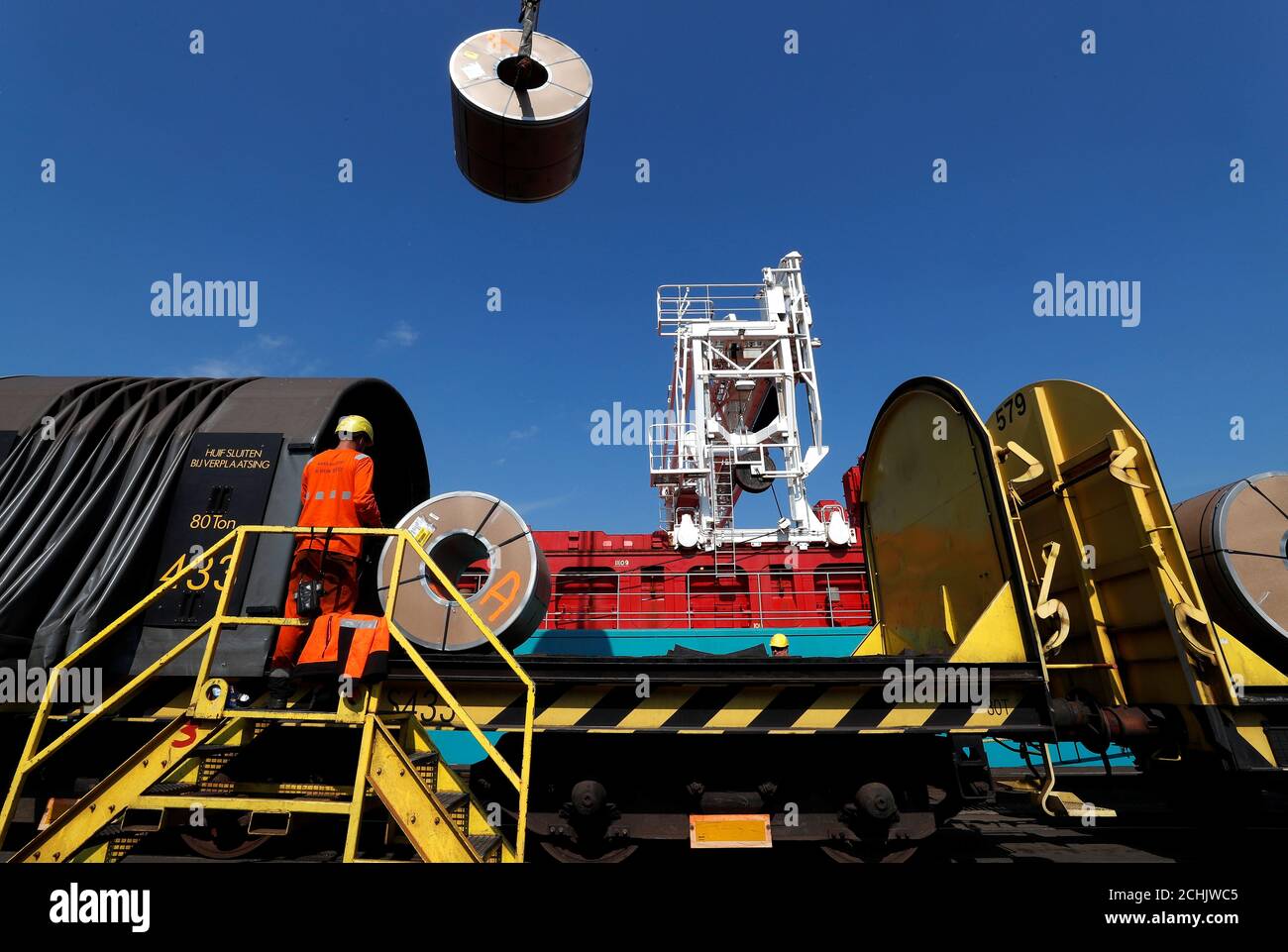 Steel coils train hi-res stock photography and images - Alamy