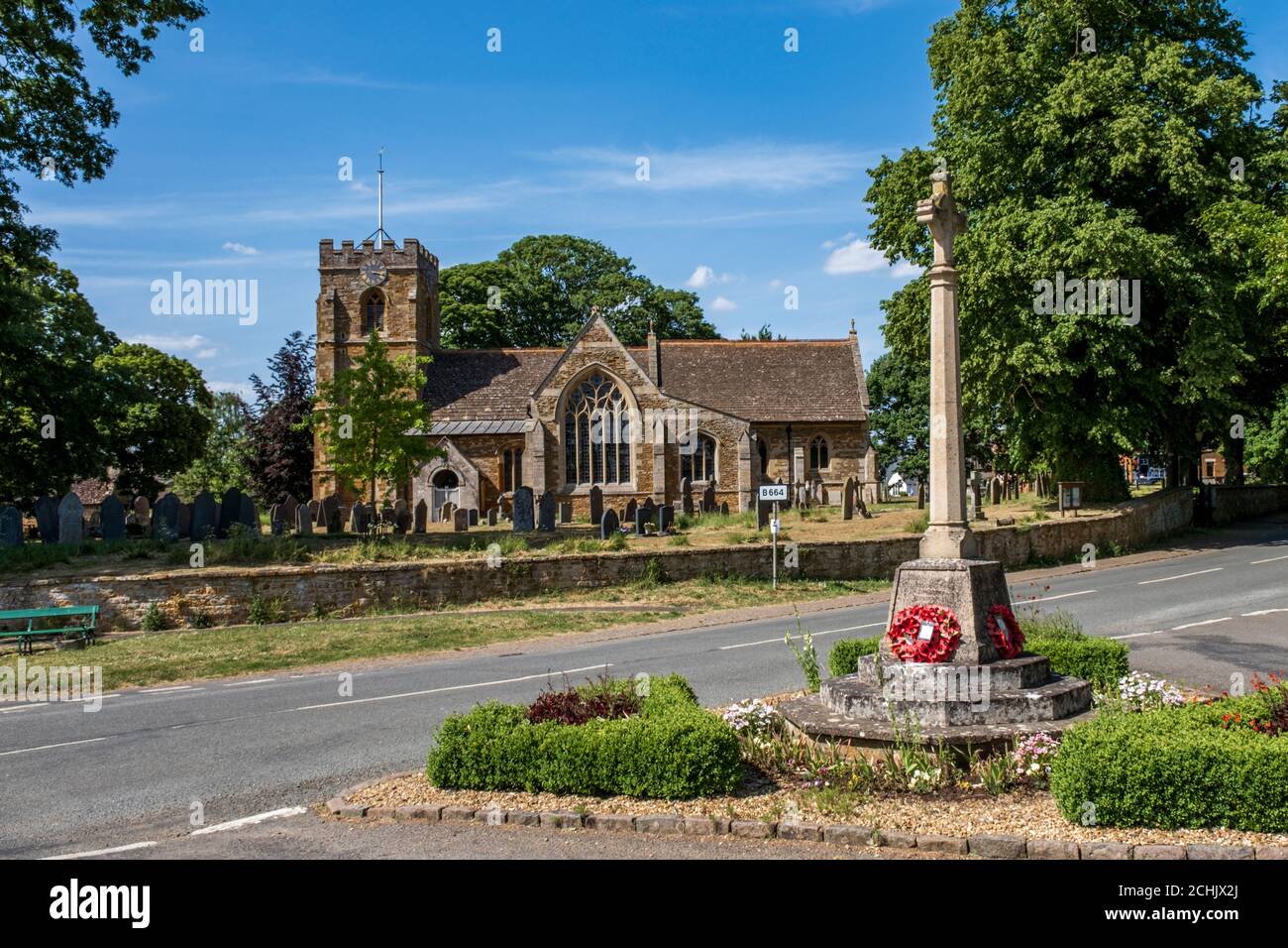 The War Memorial in Medbourne with St. Giles Church in the Background ...