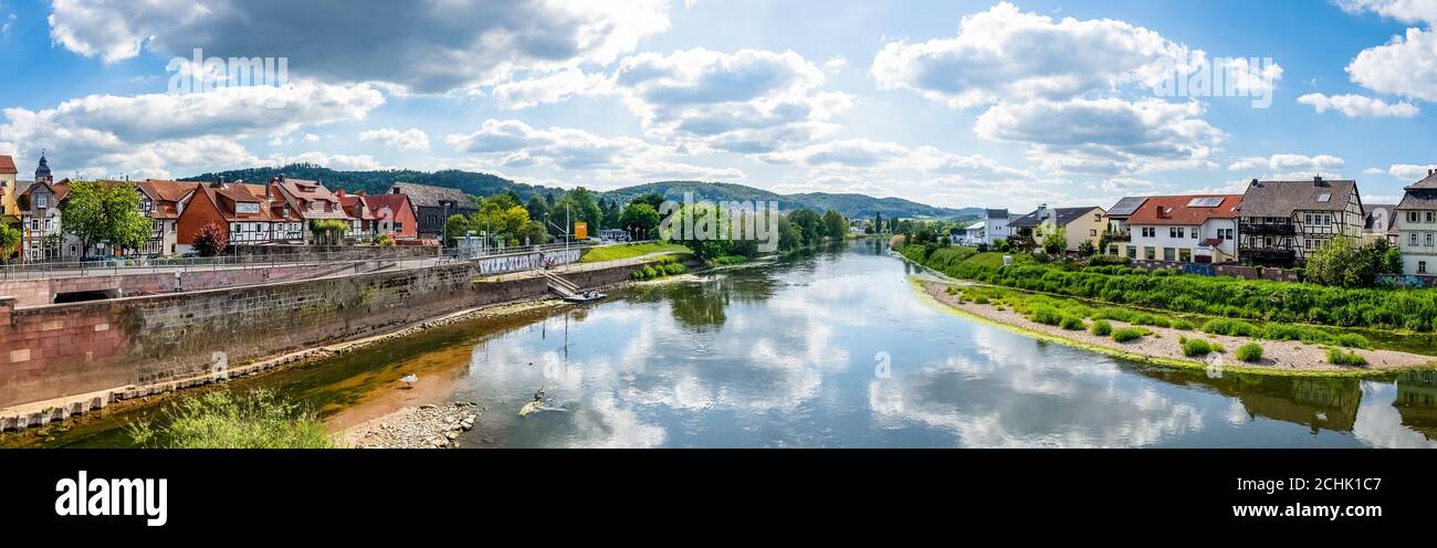 Panorama, Werra River, Witzenhausen, Germany Stock Photo - Alamy