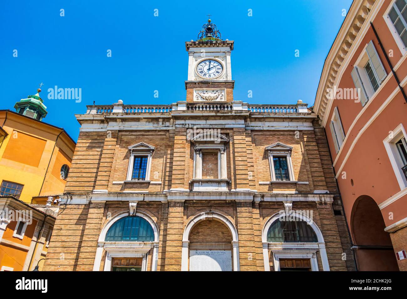 Ravenna Piazza del Popolo, The central square of Ravenna Stock Photo ...