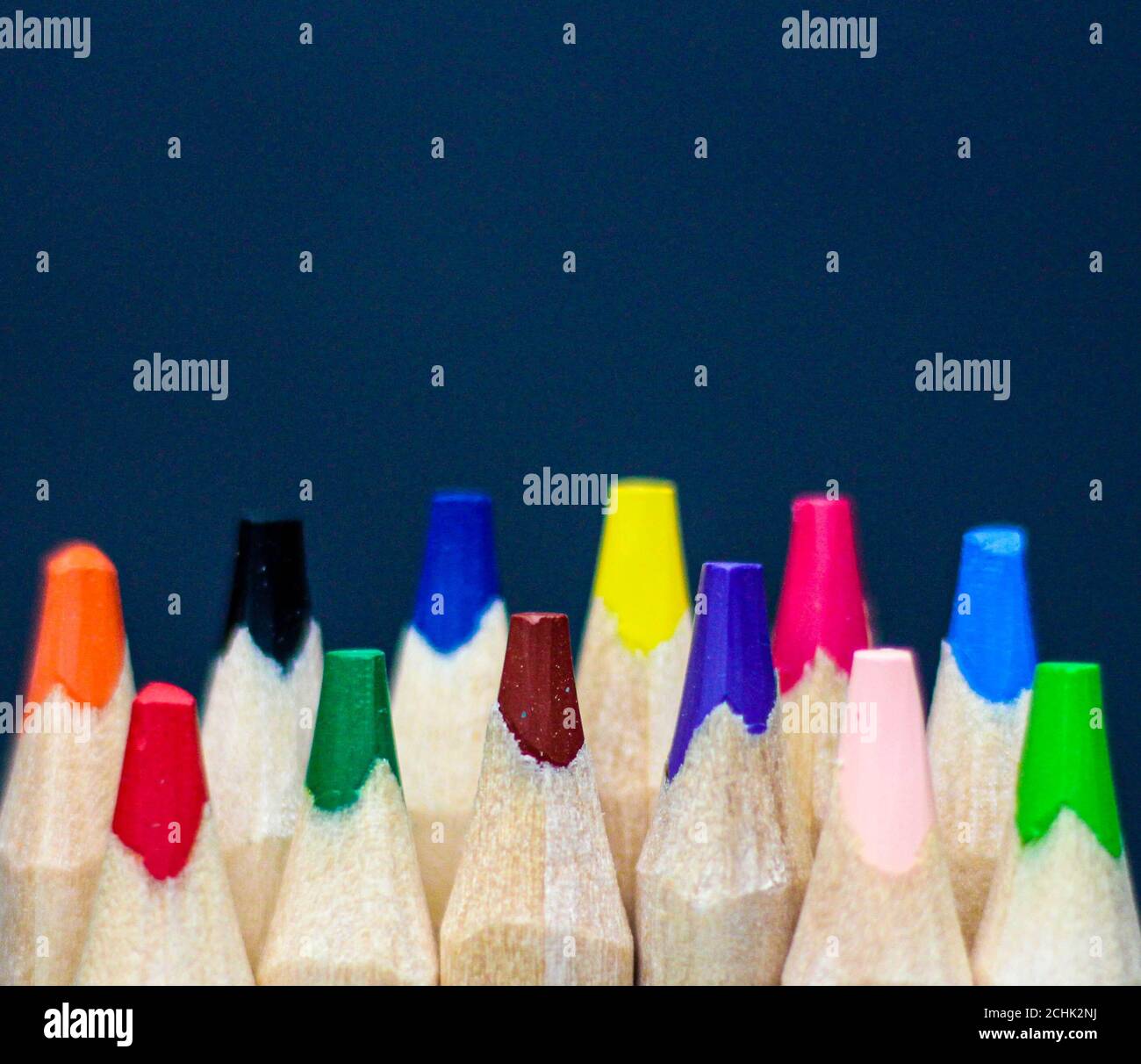 Color pencils with empty space to write Stock Photo - Alamy