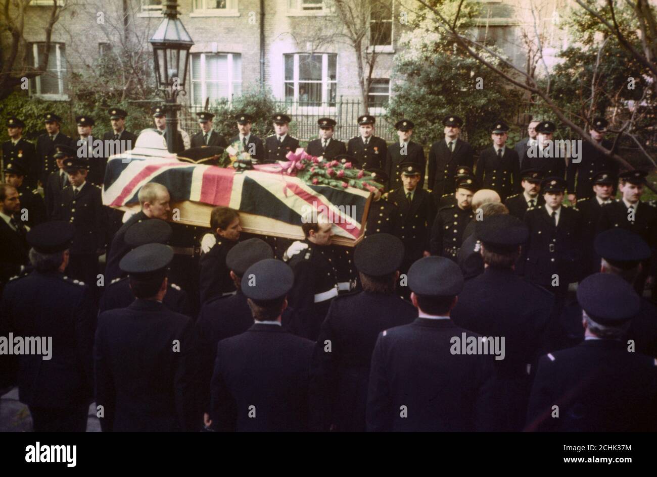 The coffin of fireman Colin Townsley, who died in the King's Cross ...