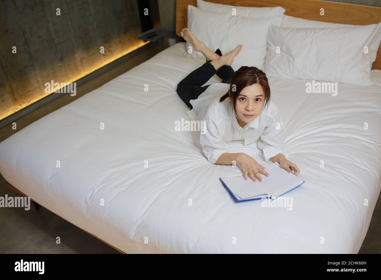 woman open book reading Stock Photo - Alamy