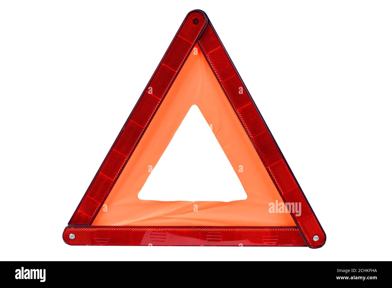 Red triangle sign isolated on white background. Emergency stop sign ...
