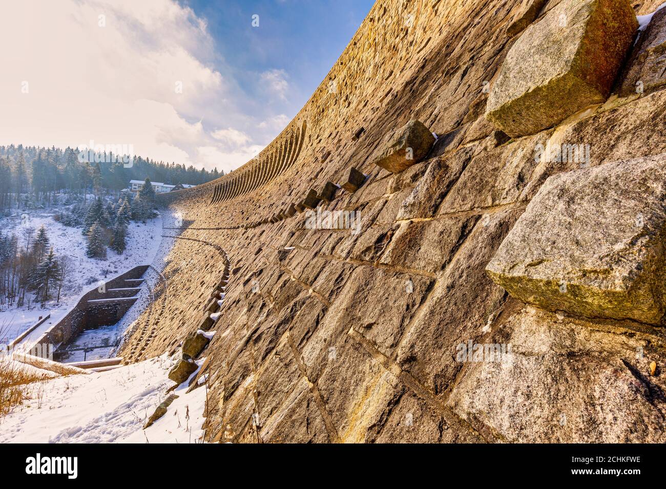 Dam wall close-up in the northern Black Forest Stock Photo - Alamy