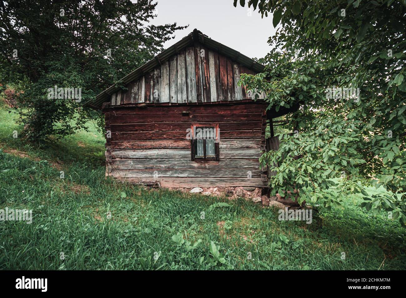 Old wooden house in a farm Stock Photo - Alamy