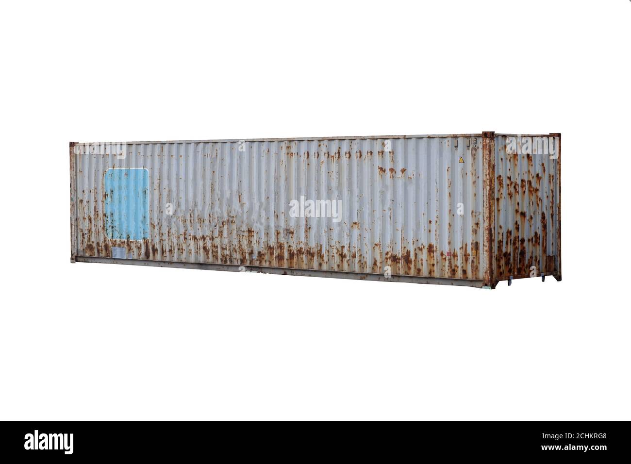 Old containers cut out a white background for easy use Stock Photo - Alamy