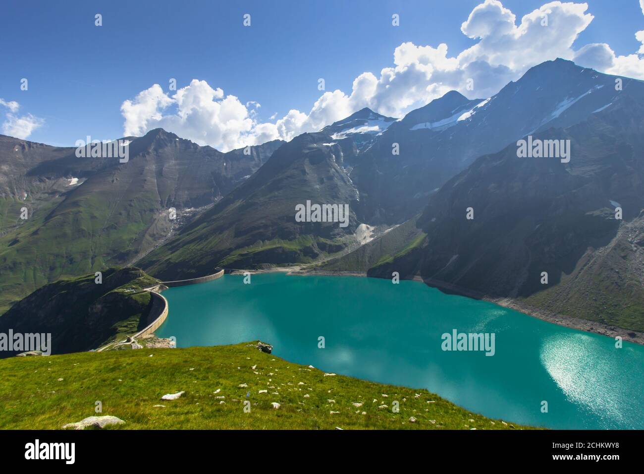 Beautiful view of high mountain lake near Kaprun.Hike to the ...