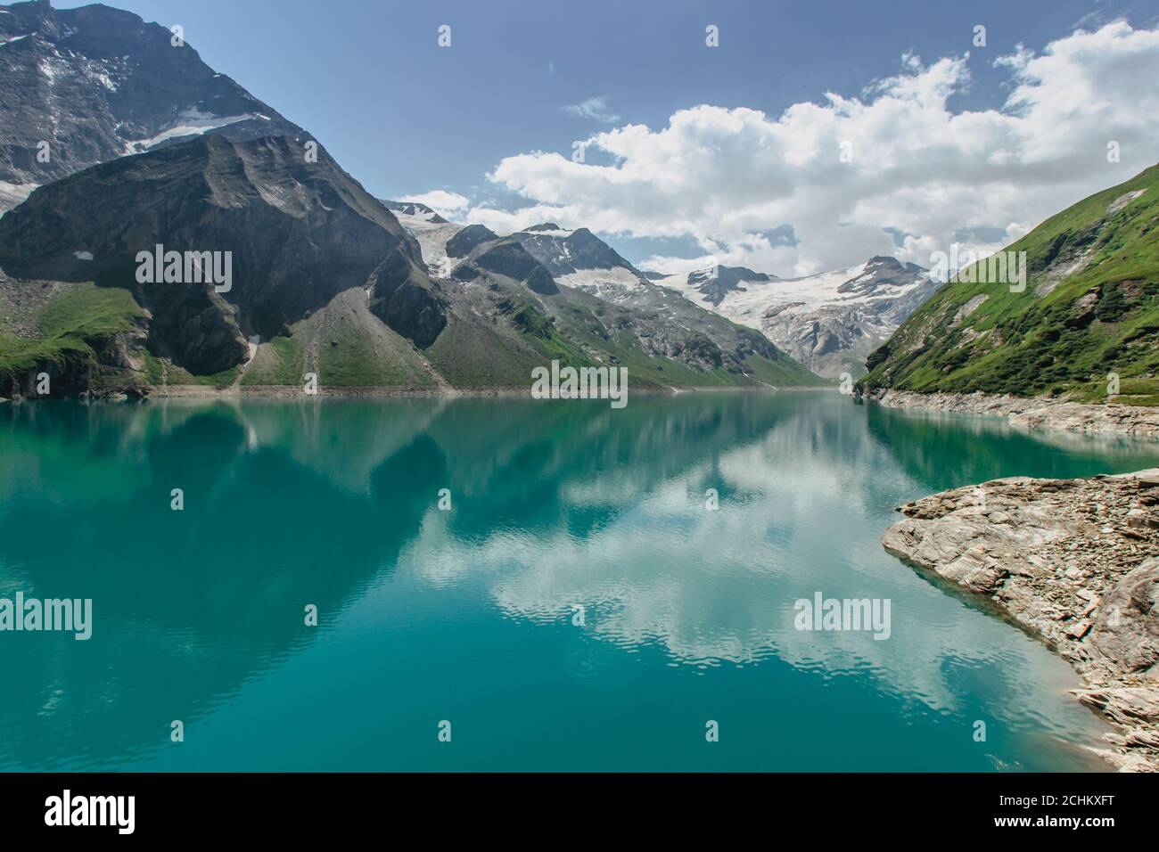Beautiful view of high mountain lake near Kaprun.Hike to the ...