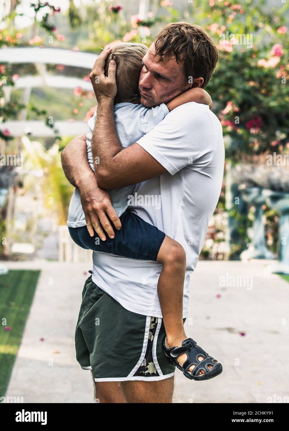 Two Sad Boys Hugging