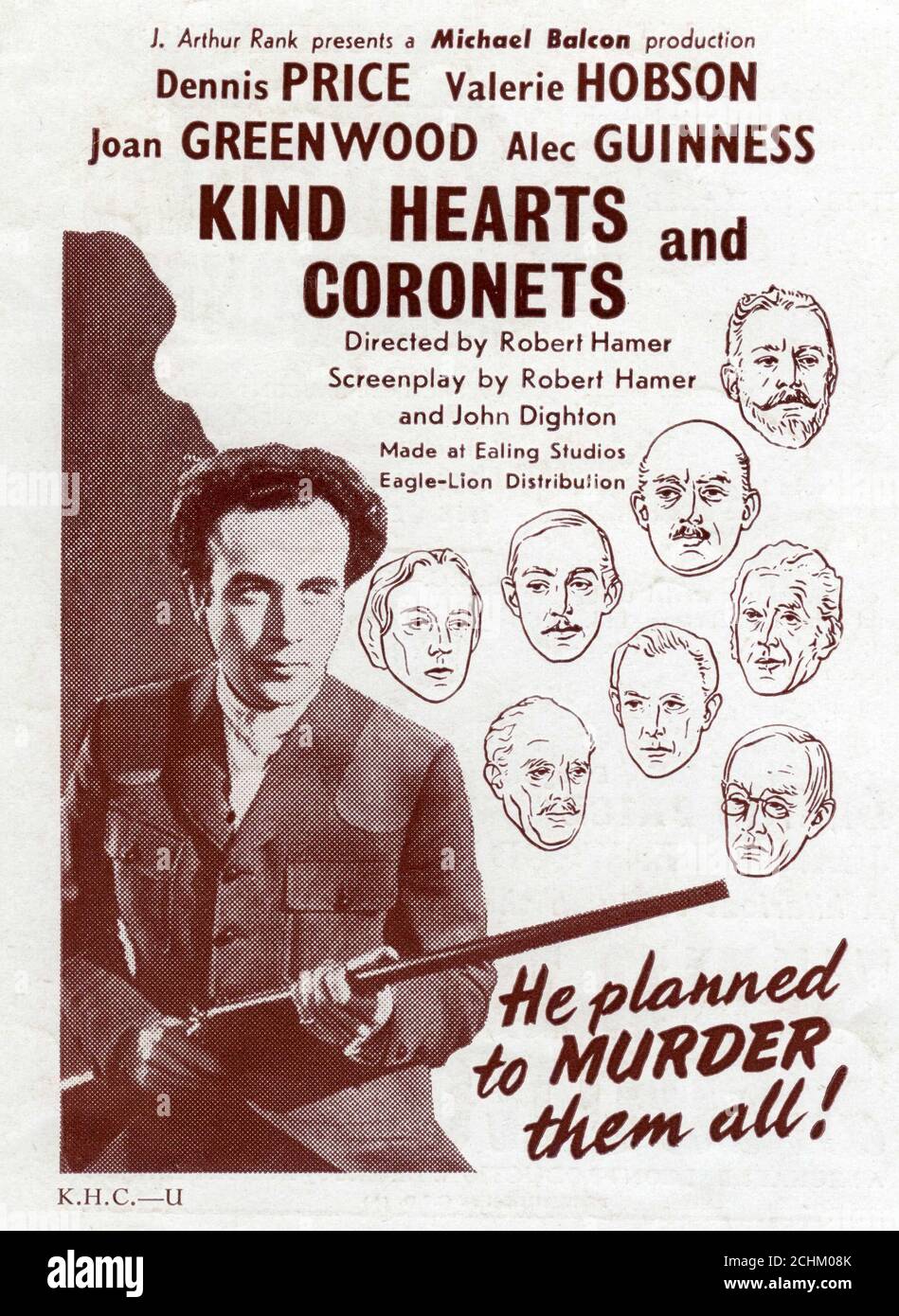 DENNIS PRICE and ALEC GUINNESS in KIND HEARTS AND CORONETS 1949 ...