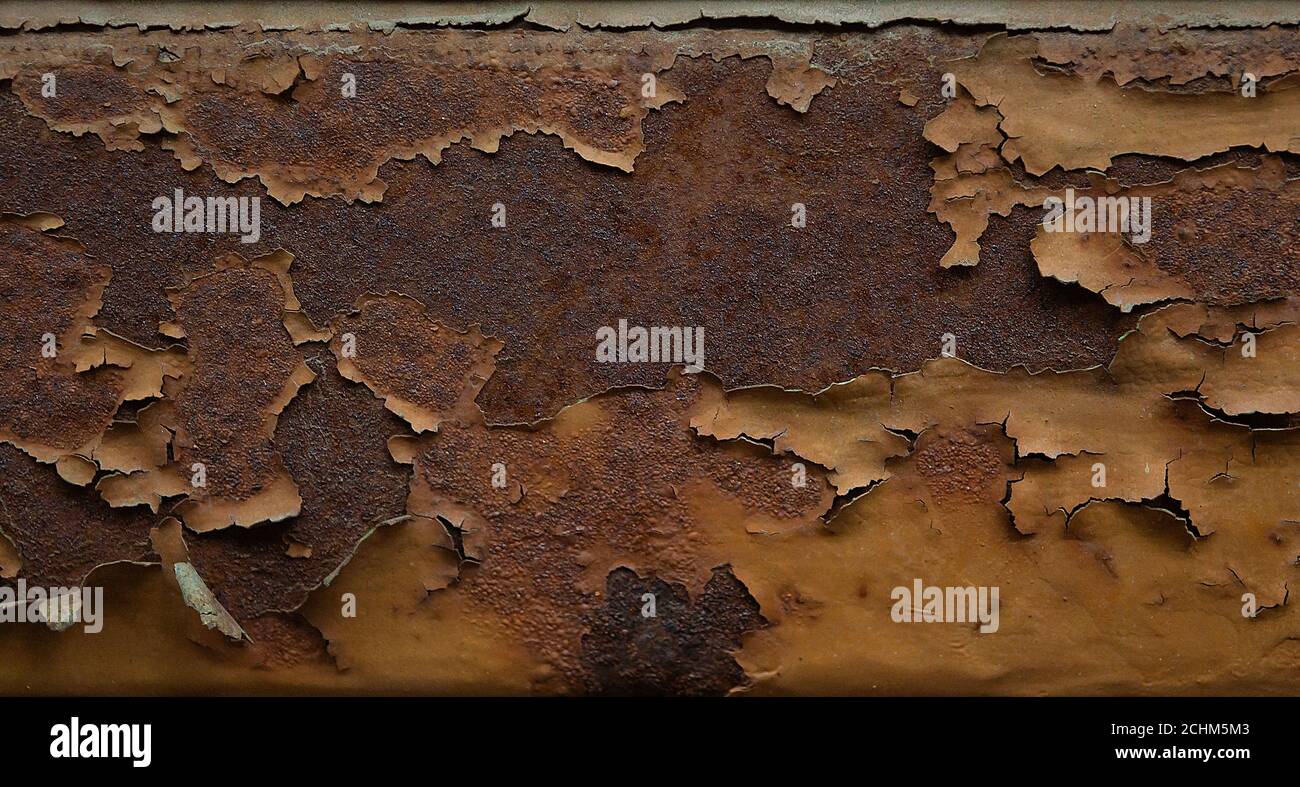 texture of rusty iron, cracked paint on an old metallic surface, sheet ...